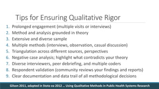 Qualitative Research Methods for Public Health | PPTX