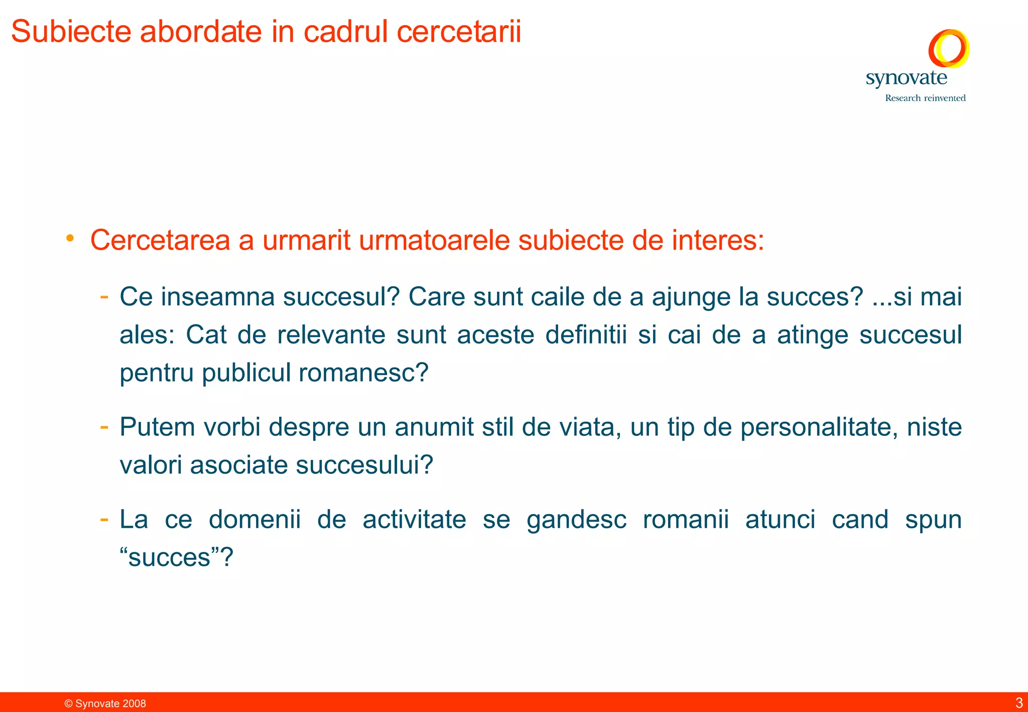 Semnificatia succesului pentru romani | PPT