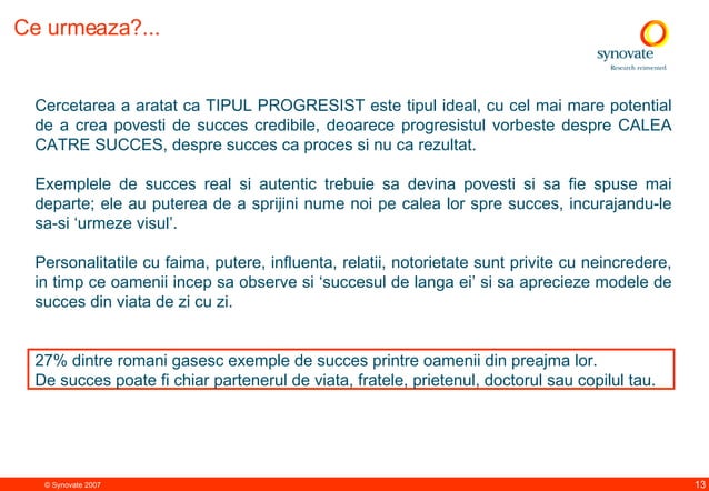 Semnificatia succesului pentru romani | PPT