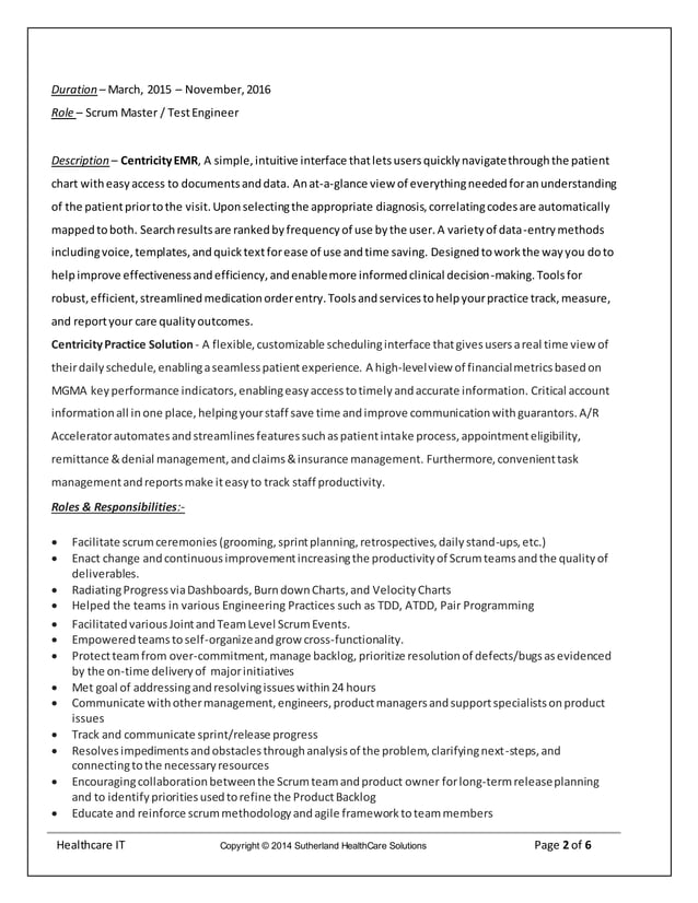 Sanjeevi Scrum Master Profile | PDF