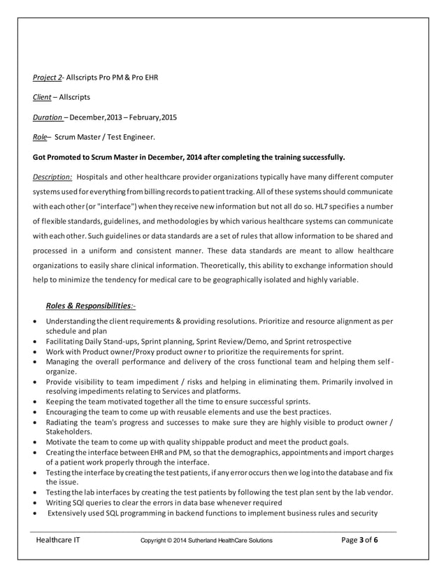 Sanjeevi Scrum Master Profile | PDF