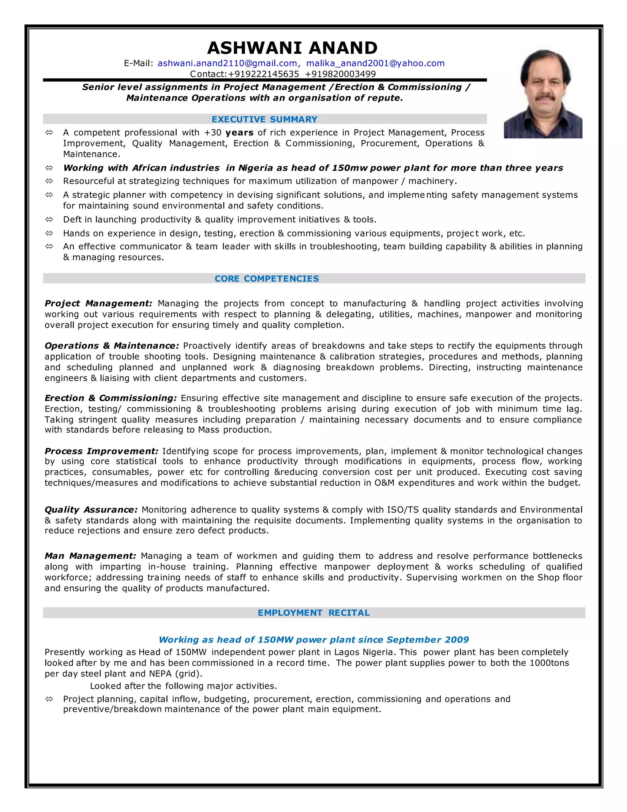 ASHWANI ANAND Resume | PDF