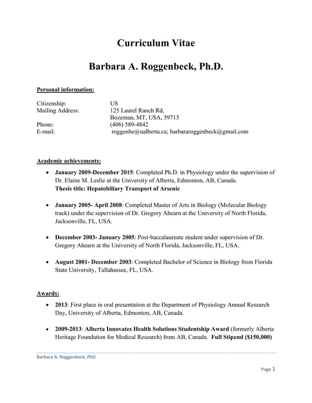 Roggenbeck_Barbara_A_CV_ 2016 | PDF