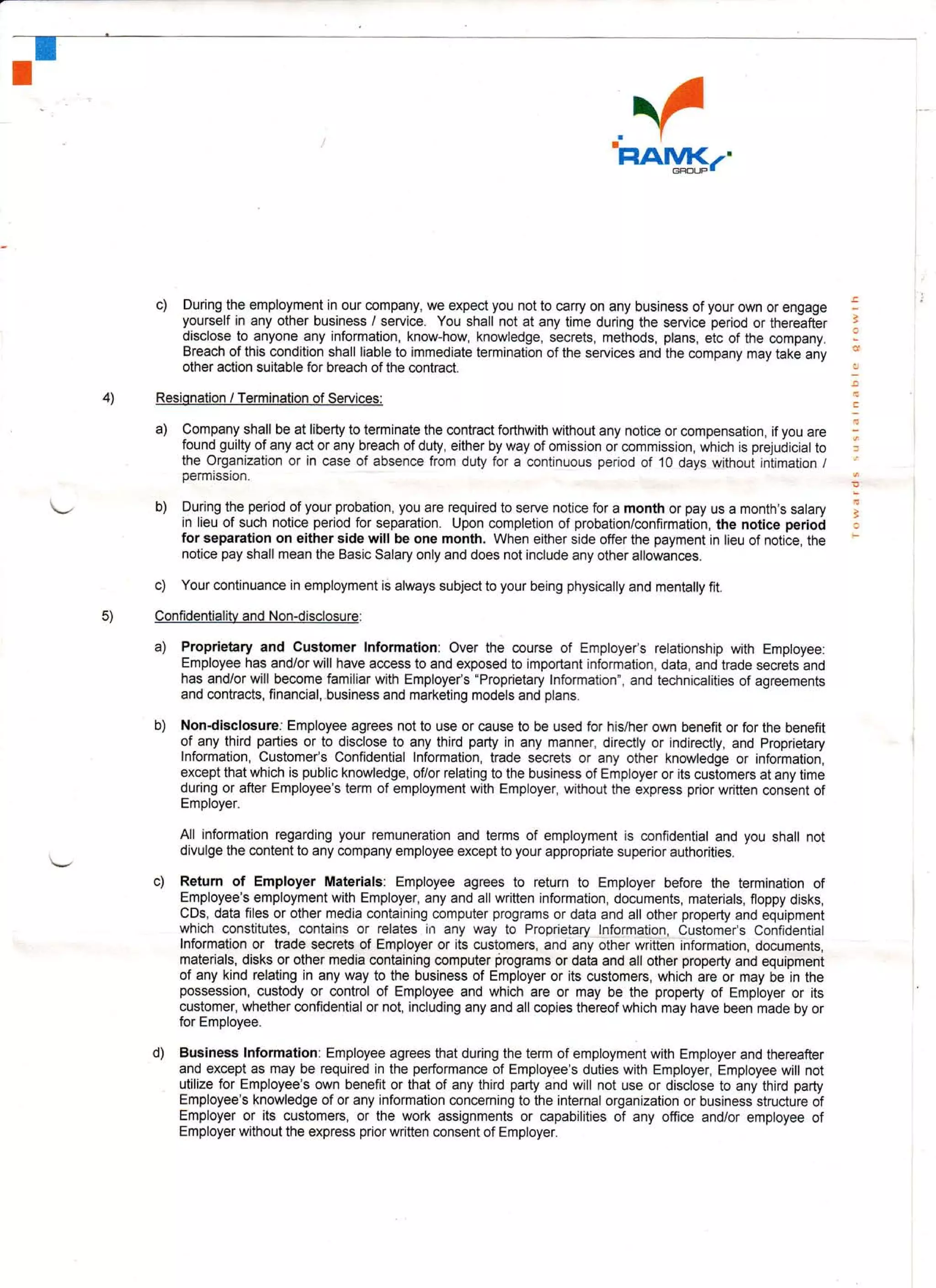 RAMKY APPOINTMENT &CONFORMATION LETTER | PDF