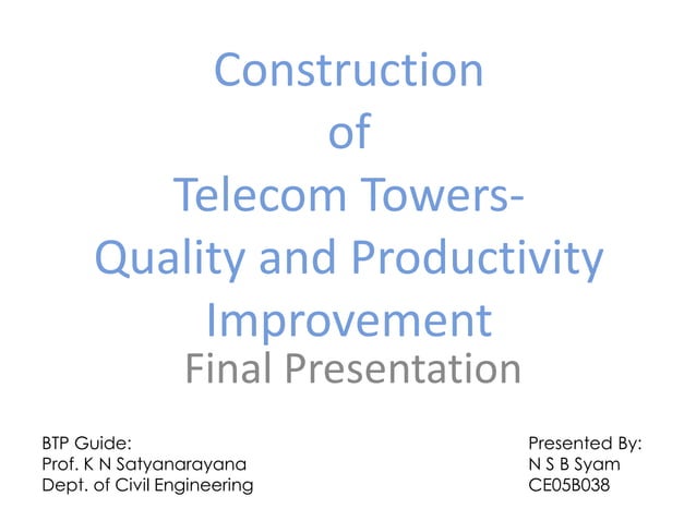 Construction of telecommunication towers | PDF | Civil Engineering ...