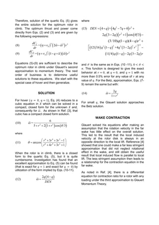Closed-Form Solutions For Optimum Rotor in Hover and Climb | PDF | Physics | Science