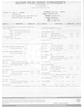 Austin Peay Transcript | PDF