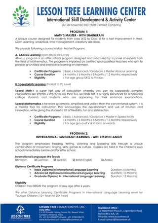 About Lesson Tree & Courses | PDF | Professional School | Postgraduate ...