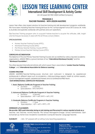 About Lesson Tree & Courses | PDF | Professional School | Postgraduate ...