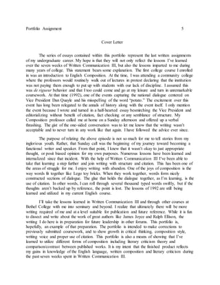 Portfolio Assignment1 | DOCX