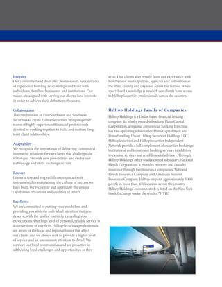Hilltop Securities Corporate Overview & Capabilities Brochure | PDF
