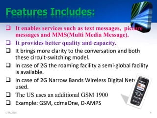 Second Generation of Cellular Telephone Technology(2G) | PPTX