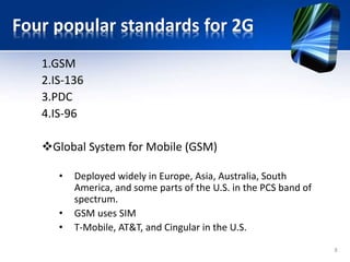 Second Generation of Cellular Telephone Technology(2G) | PPTX