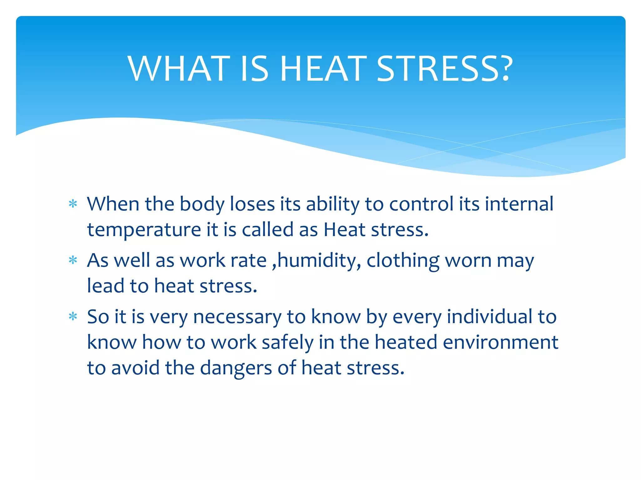 Heat stress assessment methods | PPTX