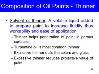 Paints - oil paint, distemper, varnish, wax- composition and uses. | PPT