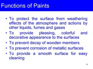Paints - oil paint, distemper, varnish, wax- composition and uses. | PPT