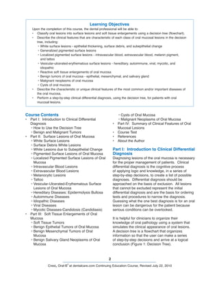 Differential Dignosis of Oral Mucosal lesions | PDF