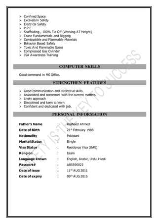 Safi-Ullah HSE Resume | DOCX