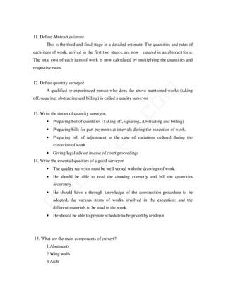 estimation and quantity surveying | PDF