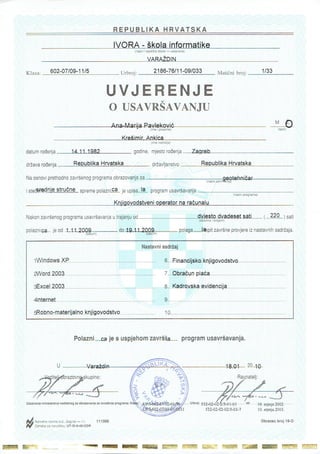 Uvjerenje o usavršavanju | PDF