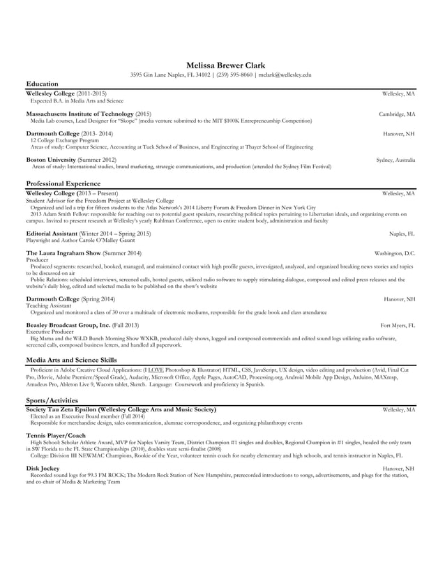 Melissa Brewer Clark Resume | PDF
