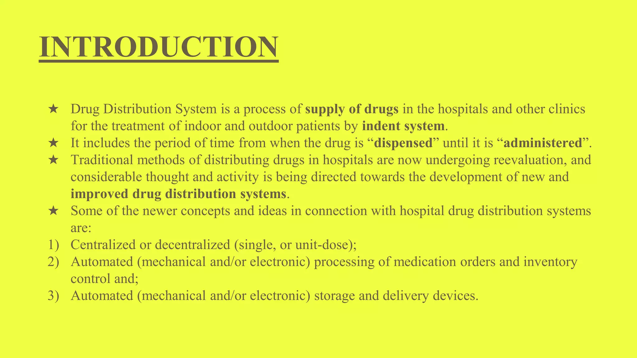 Drug Distribution in Hospital Pharmacy | PPTX