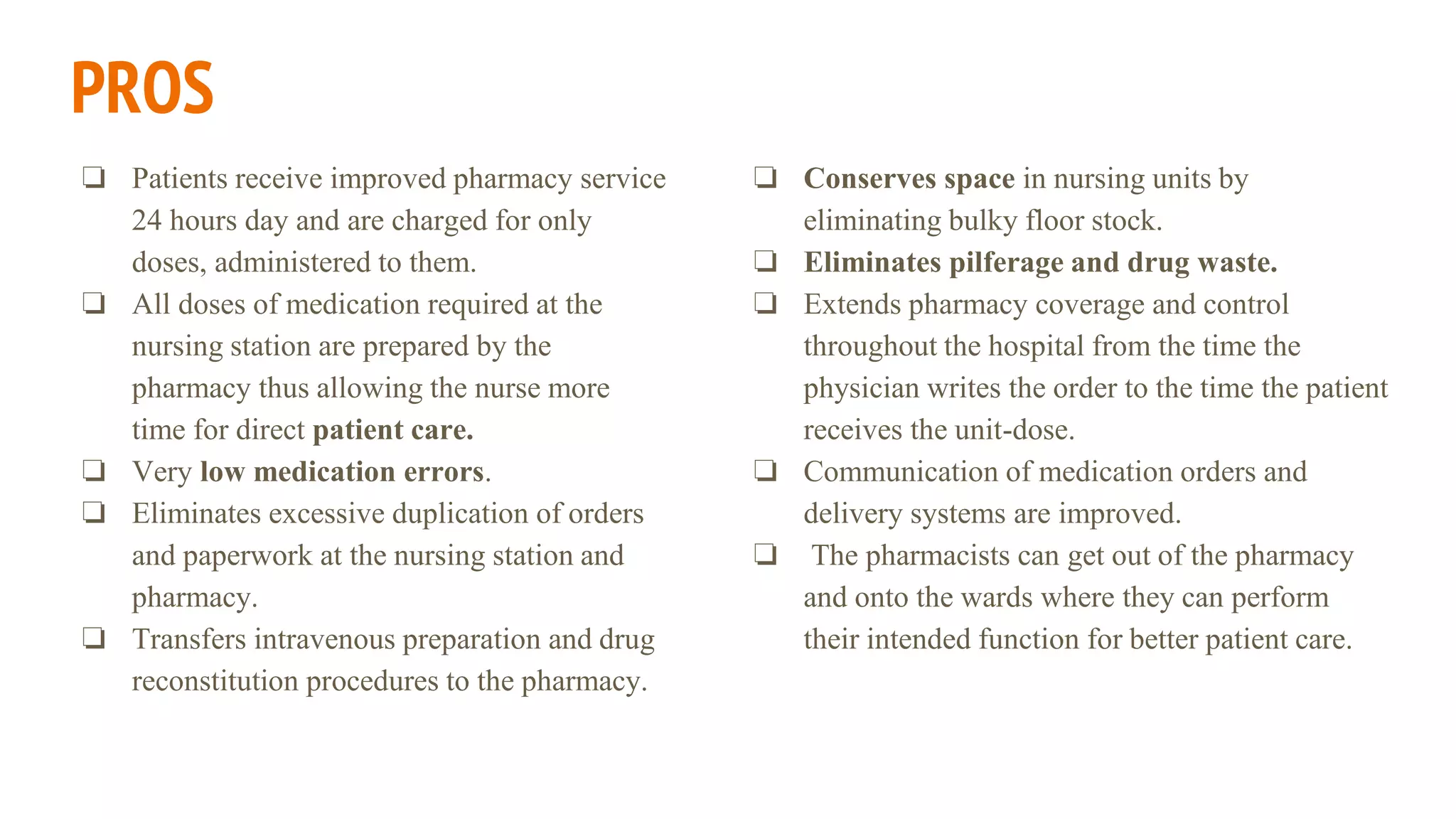 Drug Distribution in Hospital Pharmacy | PPTX