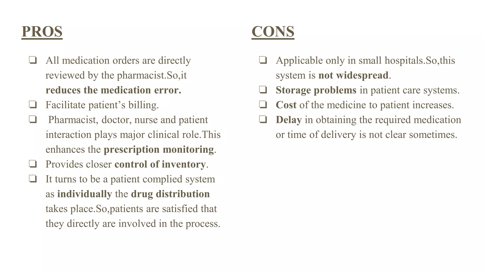 Drug Distribution in Hospital Pharmacy | PPTX