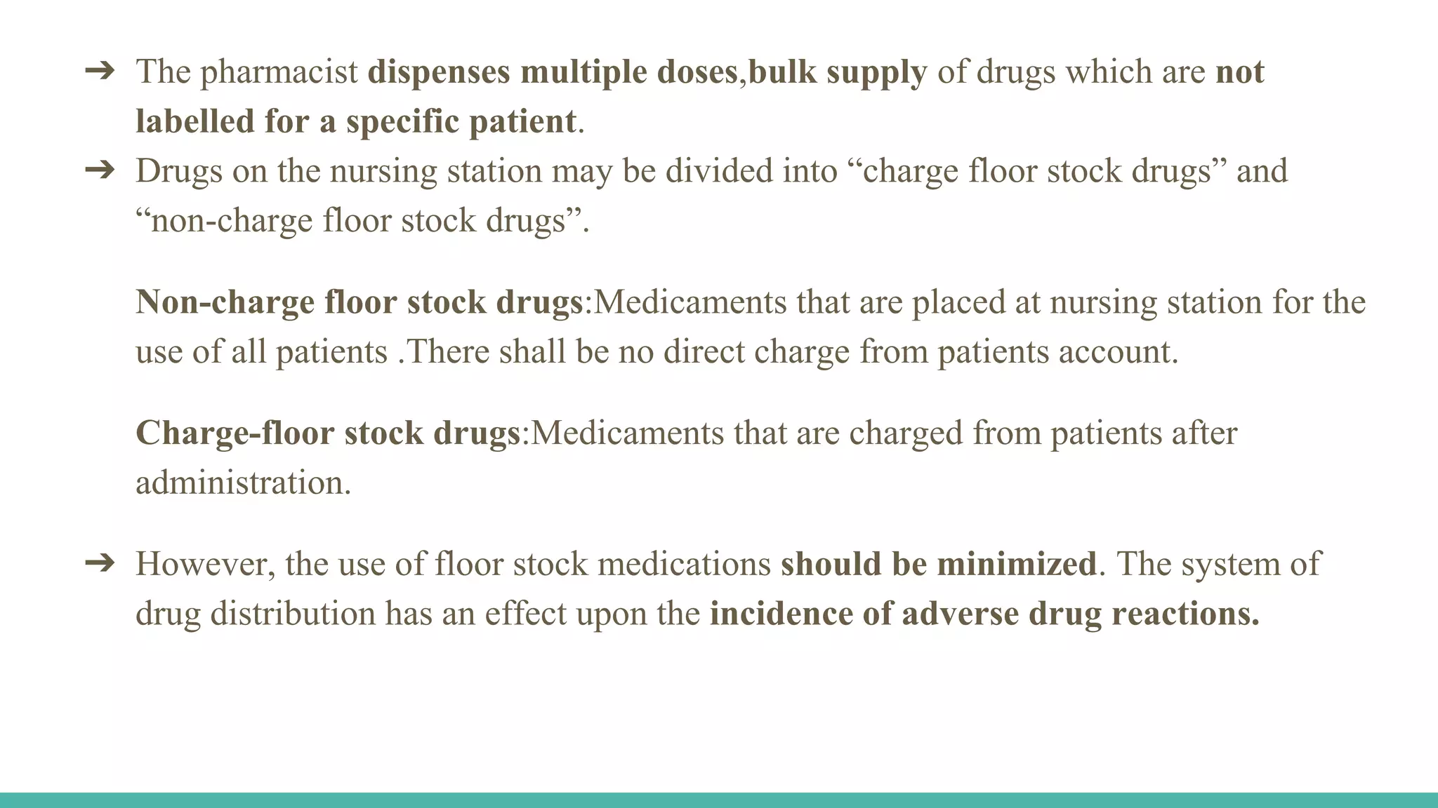 Drug Distribution in Hospital Pharmacy | PPTX