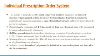 Drug Distribution in Hospital Pharmacy | PPTX