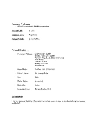Resume - NABA | DOC | Automotive Industry | Industries
