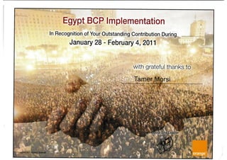 Orange Egypt BCP implementation | PPT