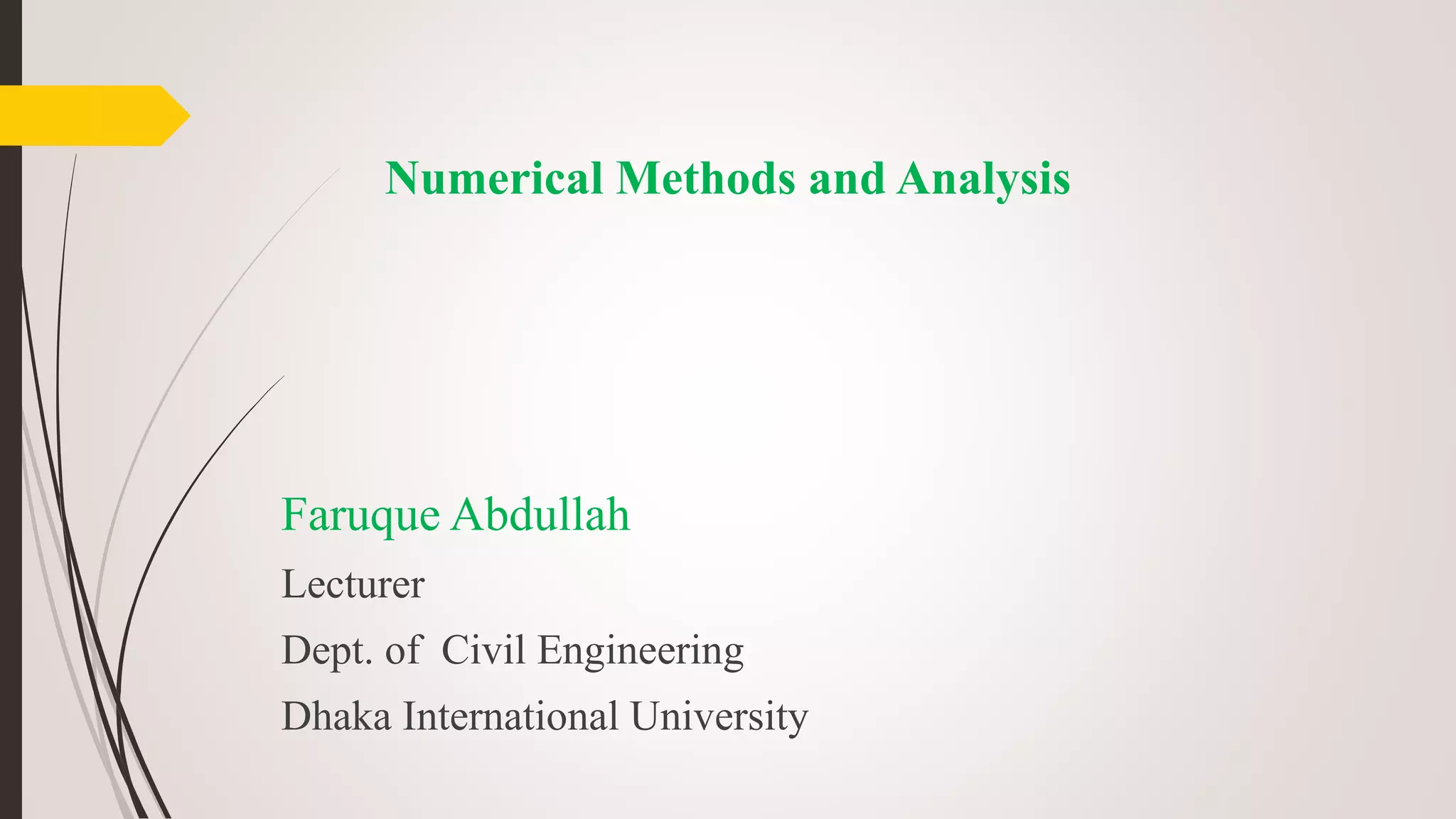 Numerical Methods and Analysis | PPTX | Physics | Science