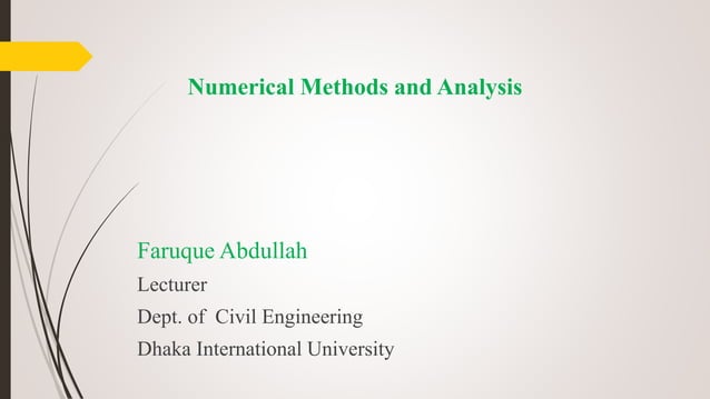 Numerical Methods and Analysis | PPTX | Physics | Science