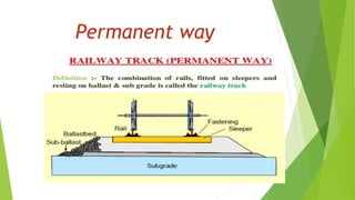 Transportation engineering railway permanent way | PPTX