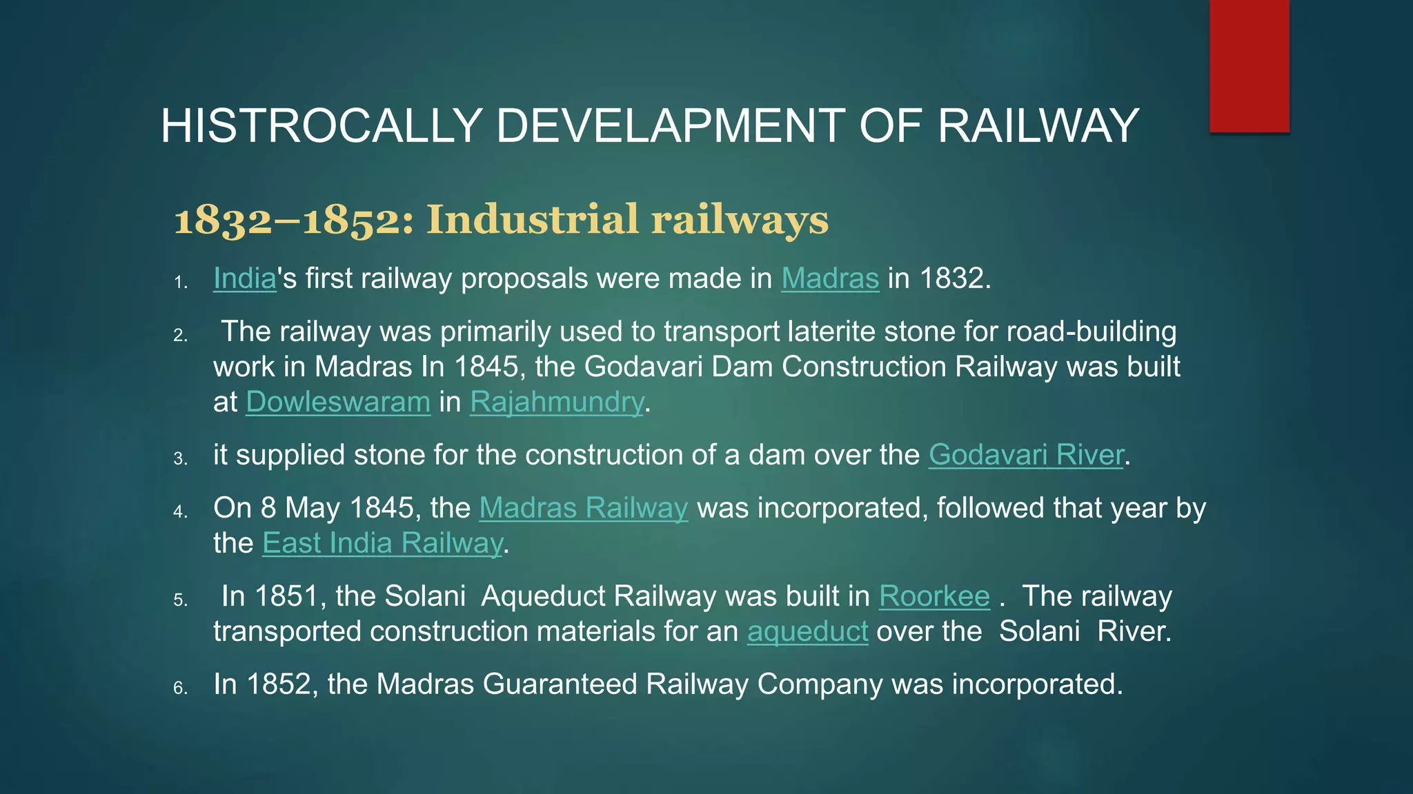 Transportation engineering railway system in india | PPTX