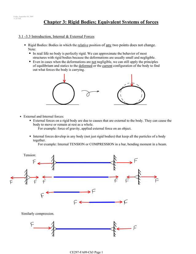CE297-Ch3.pdf Rigid bodies internal and external forces | PDF