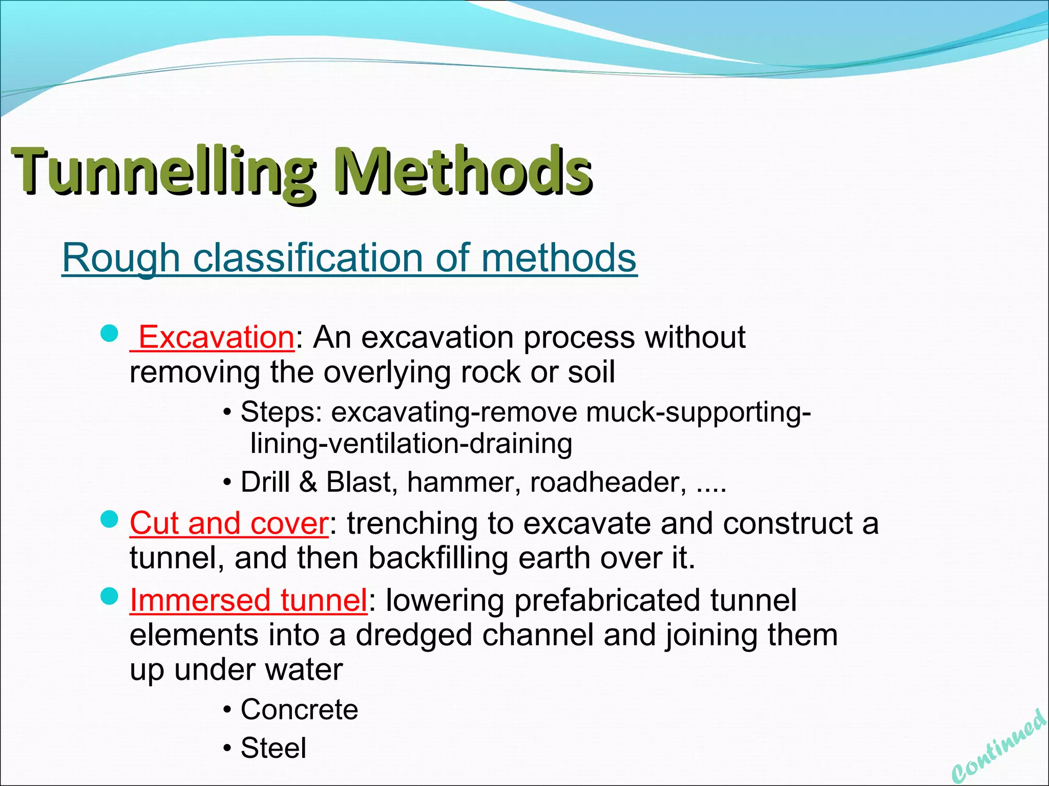 Tunnelling | PPT