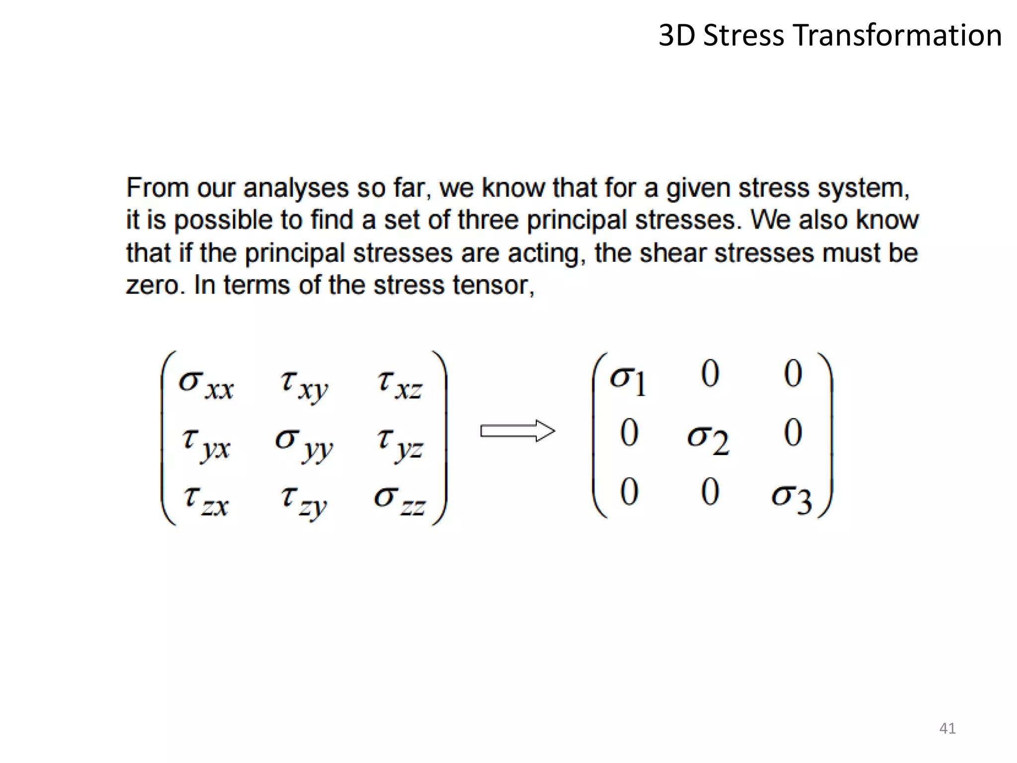Mechanics Of Solids- Stress Transformation in 3D | PDF