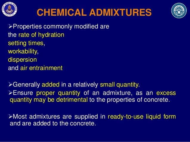 Admixtures And Their Properties
