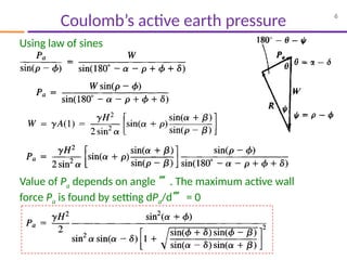CE325 - 03 Coulomb earth pressure theory.pptx