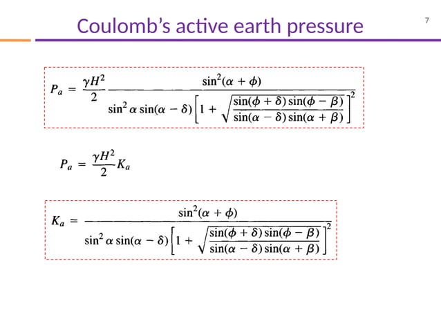 CE325 - 03 Coulomb earth pressure theory.pptx