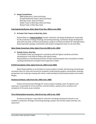 CV - Satish Prabha - 2016[1] | PDF | Construction Industry | Industries