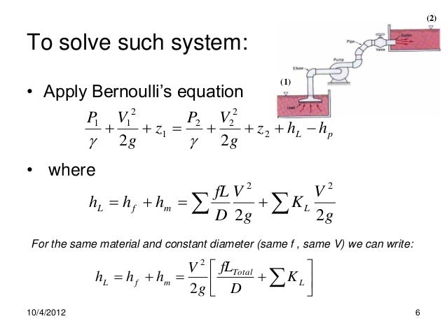 I just discovered that Bernoulli equation is not applicable for ...