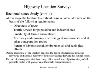 CE 368 Highway Engineering Lecture 1.ppt | Geology | Science