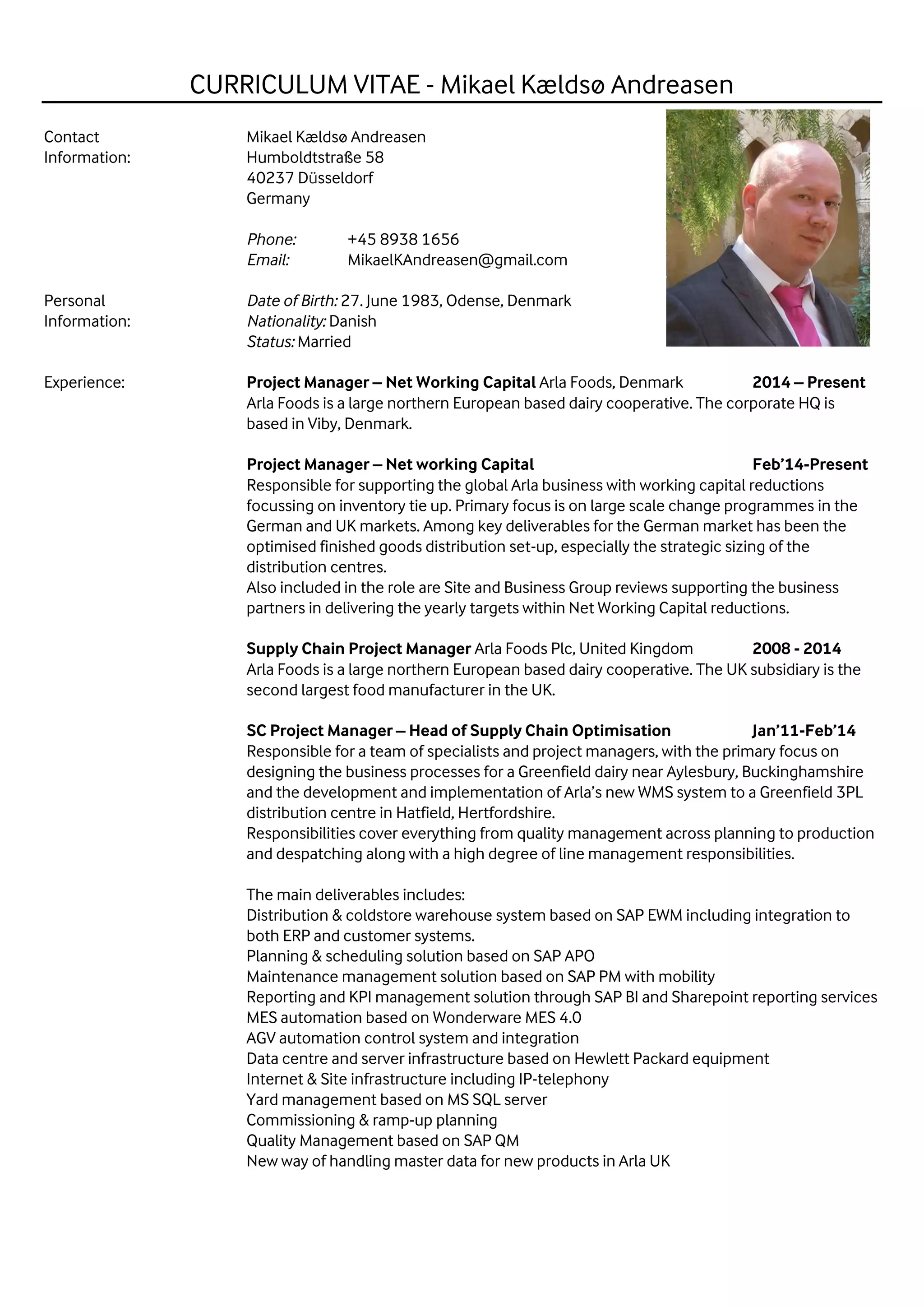 Mikael Andreasen - Curriculum Vitae | PDF | Business Administration | Business