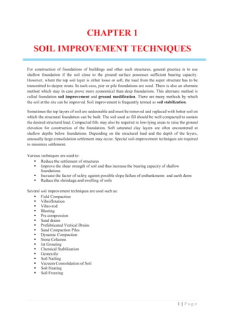 Soil Improvement Techniques Note - Rabbi | PDF