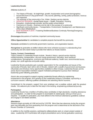 Leadership Novato Program | PDF