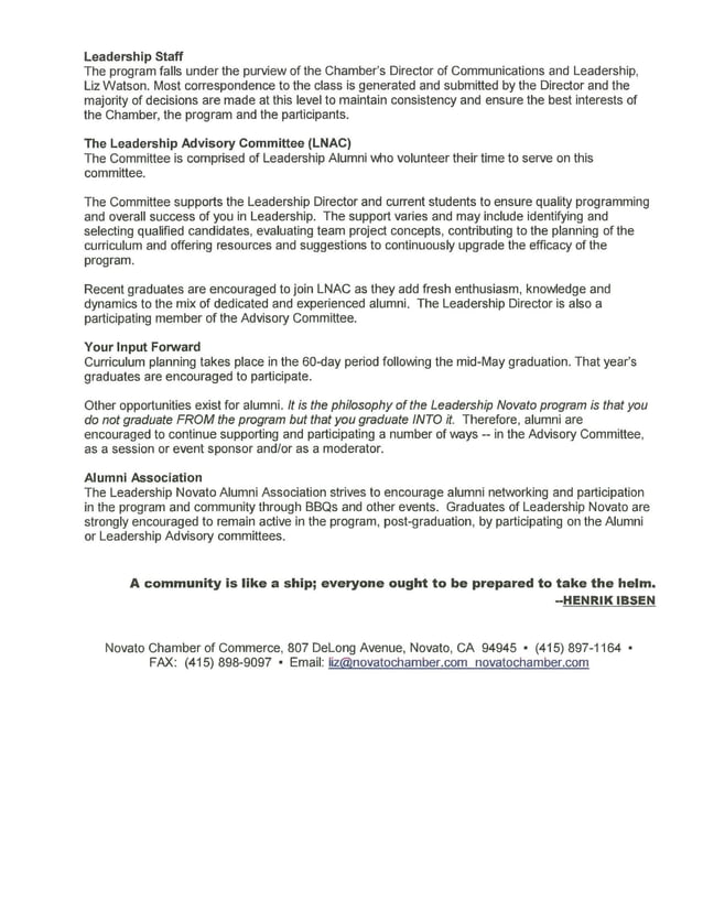 Leadership Novato Program | PDF