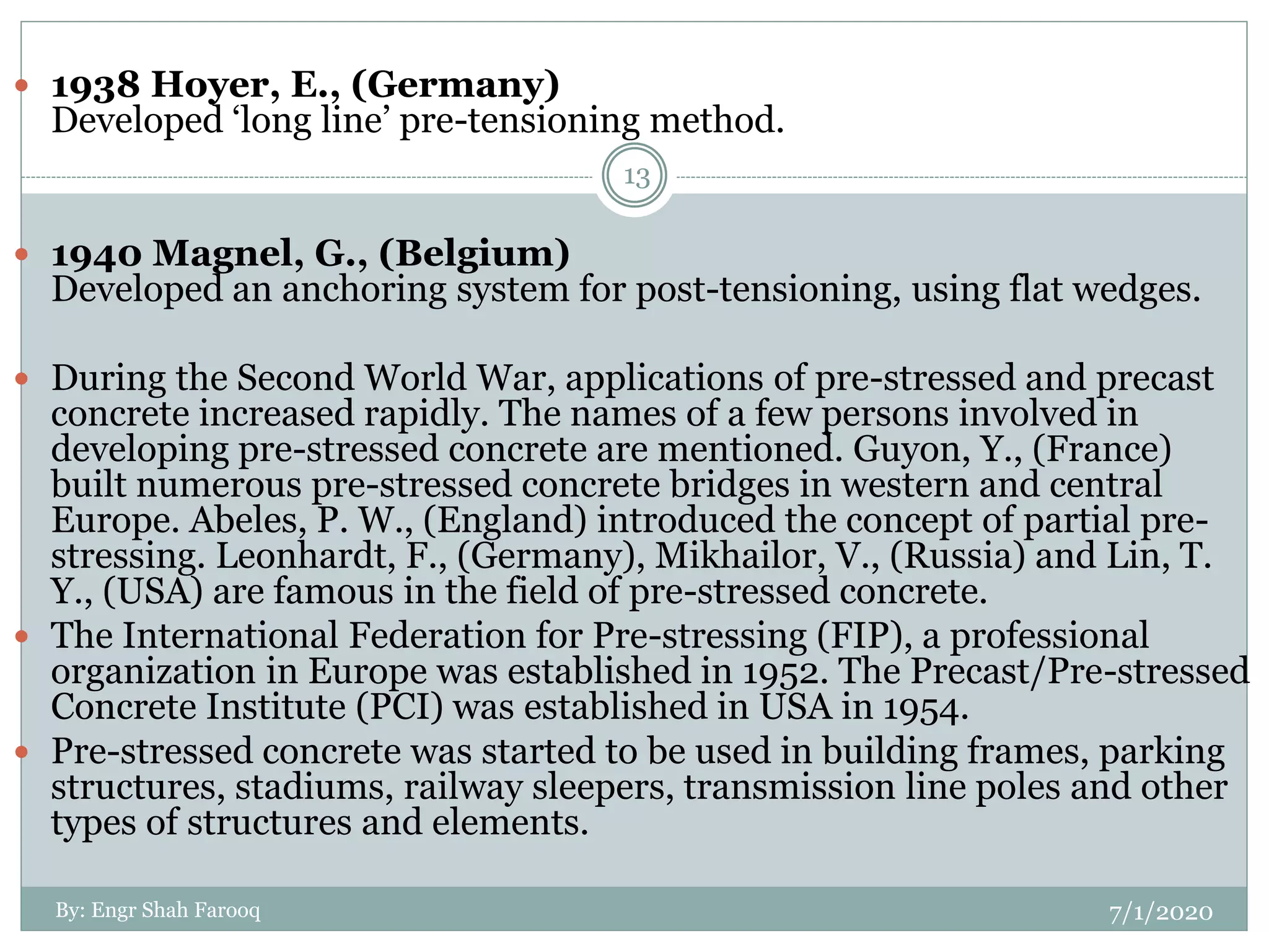 Introduction to Pre-stressed and Precast Concrete Technology | PPTX